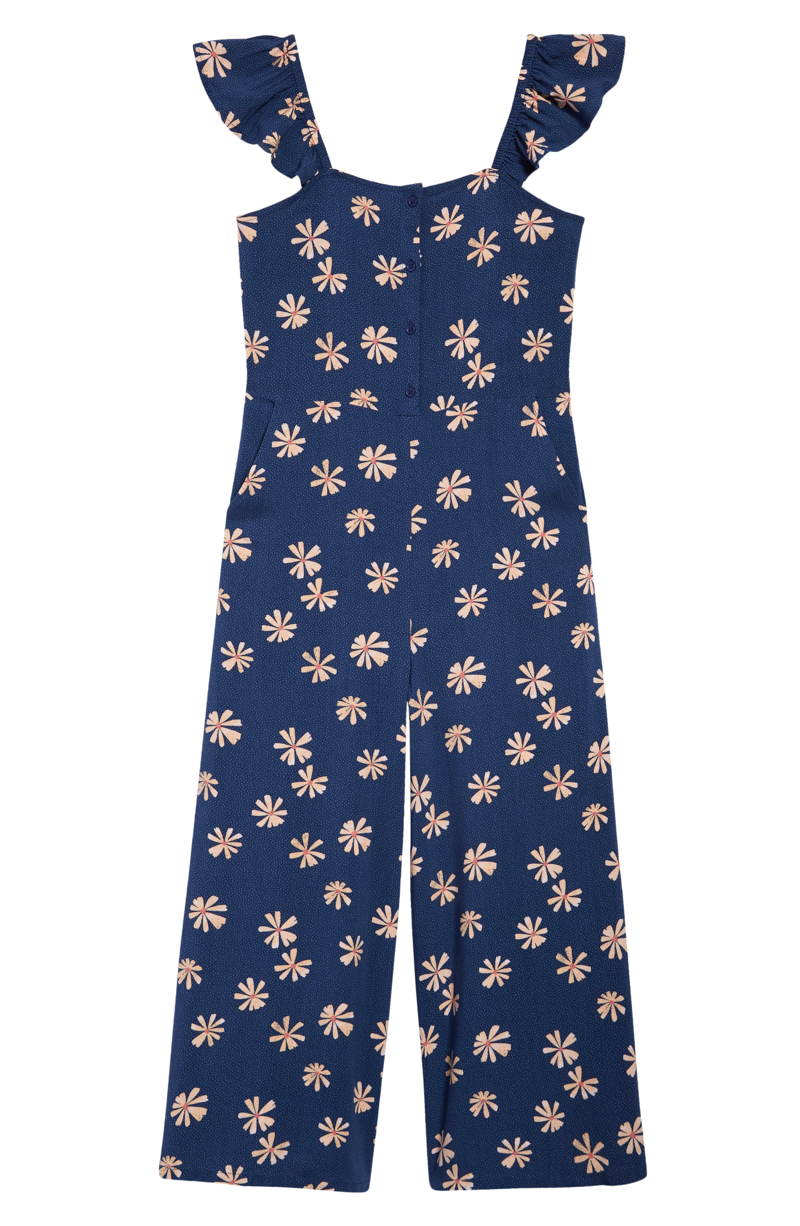 Nordstrom Kids' Flutter Sleeve Floral Print Romper | Nordstromrack