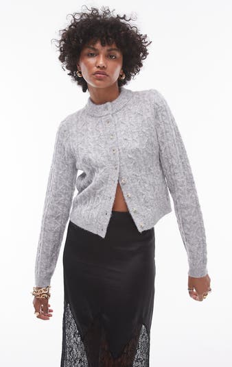 Topshop Cable Stitch Cardigan | Nordstrom
