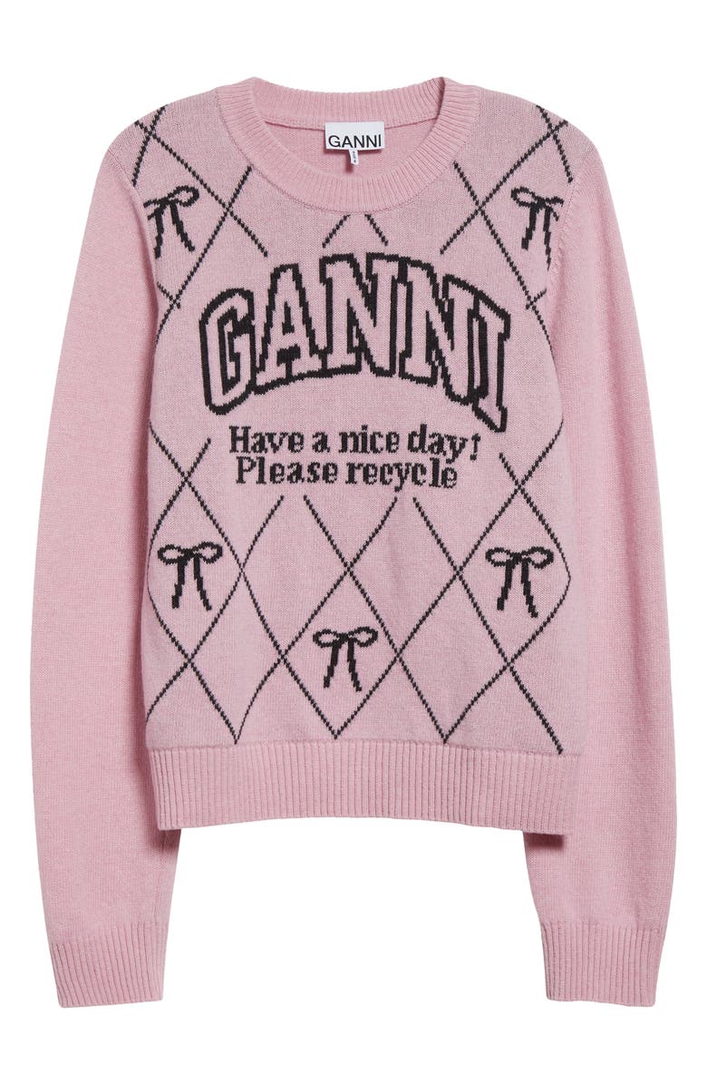 Ganni Logo Print Crewneck Sweater | Nordstromrack