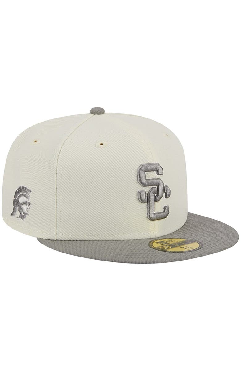 New Era Men's New Era Stone/Gray USC Trojans Chrome & Concrete 59FIFTY ...