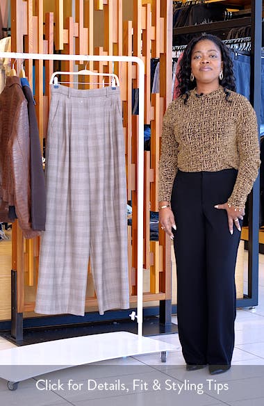 MANGO Natalie Plaid Wide-Leg Trousers | Nordstrom