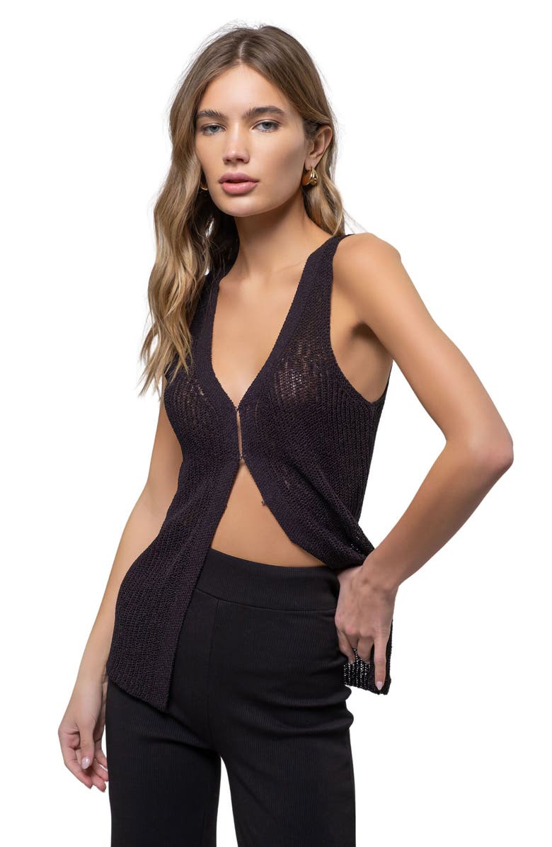 Blu Pepper V-Neck Longline Knit Tank Sweater | Nordstromrack