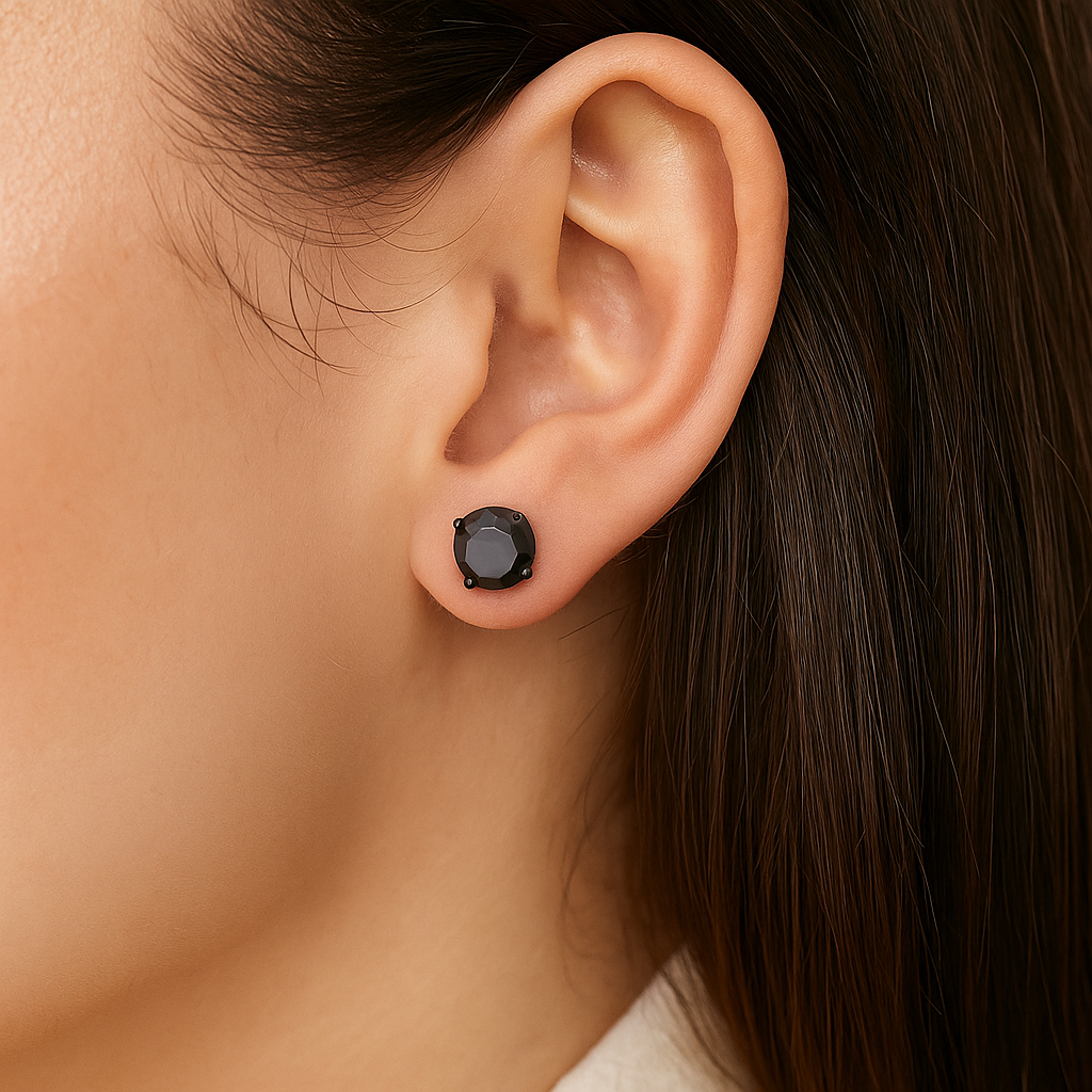 Donatello Gian Sterling Silver Black Rhodium Plated Super Large Studs ...