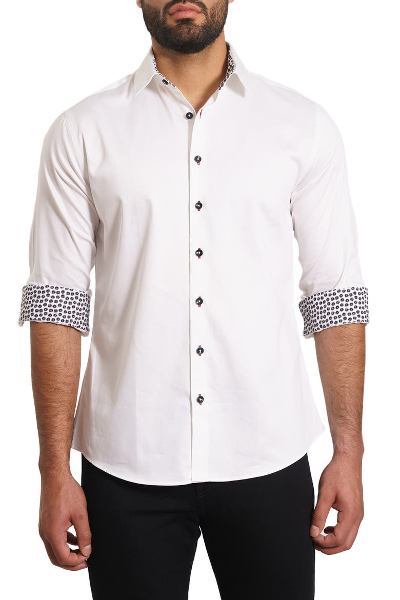 Jared Lang Trim Fit Solid Cotton Button-Up Shirt (Men) | Nordstromrack