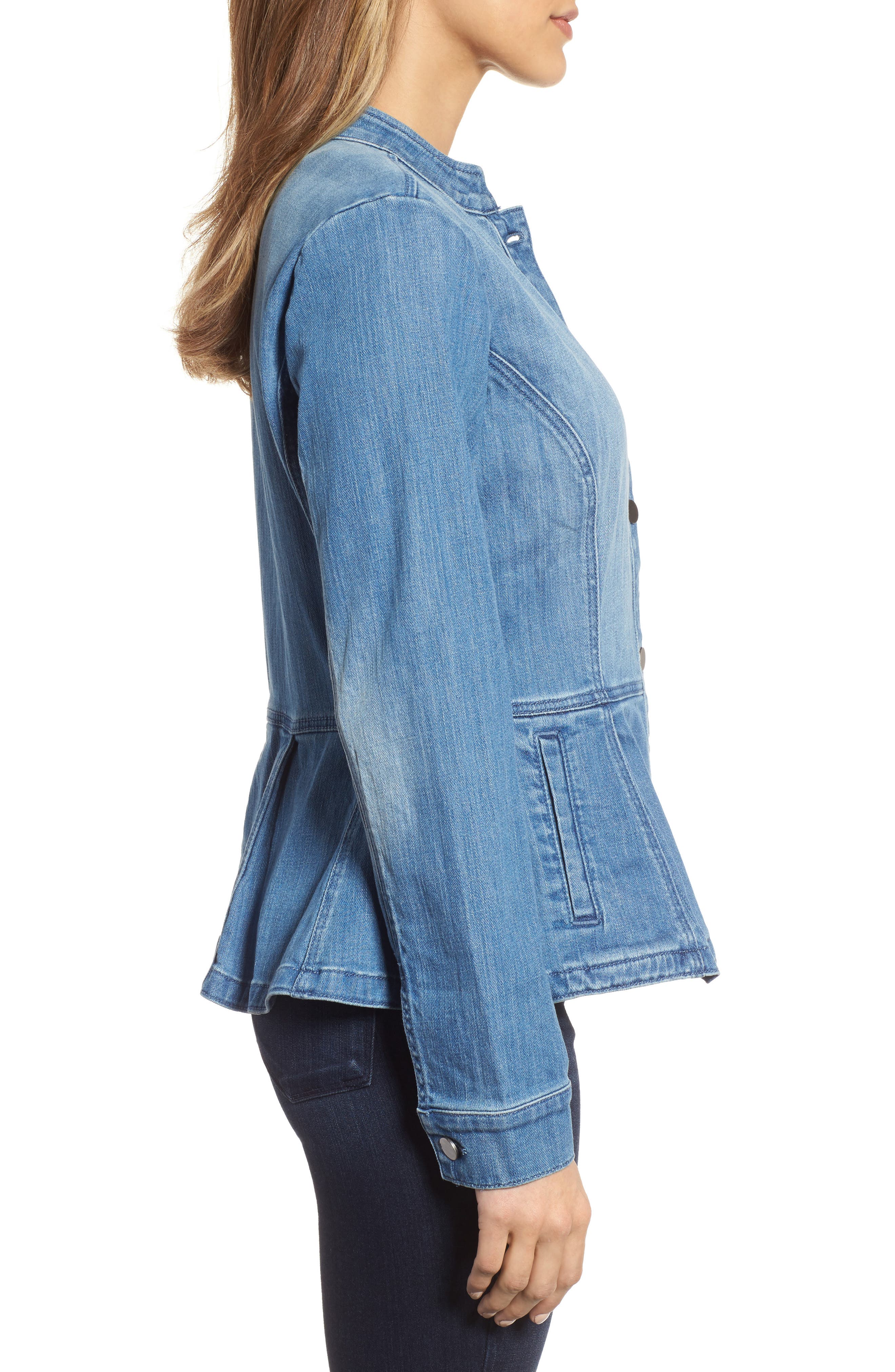 Halogen® Peplum Denim Jacket | Nordstrom