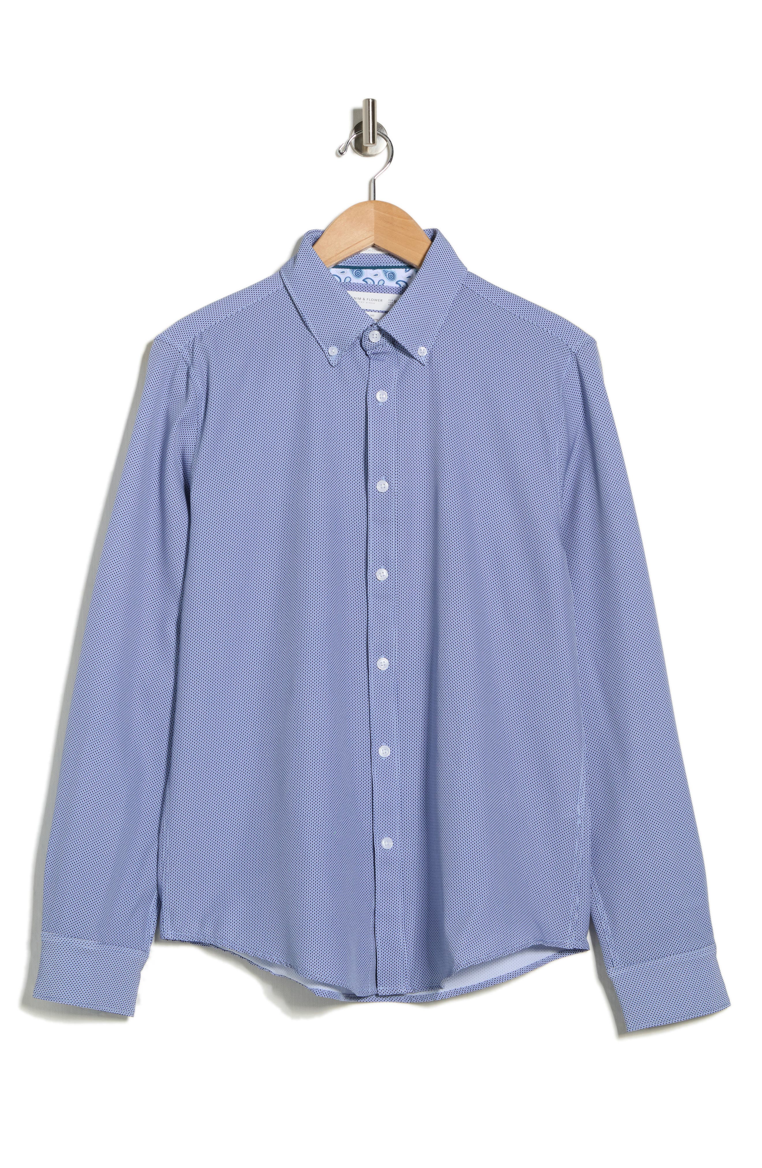 DENIM AND FLOWER Micro Dot Tech Dress Shirt | Nordstromrack