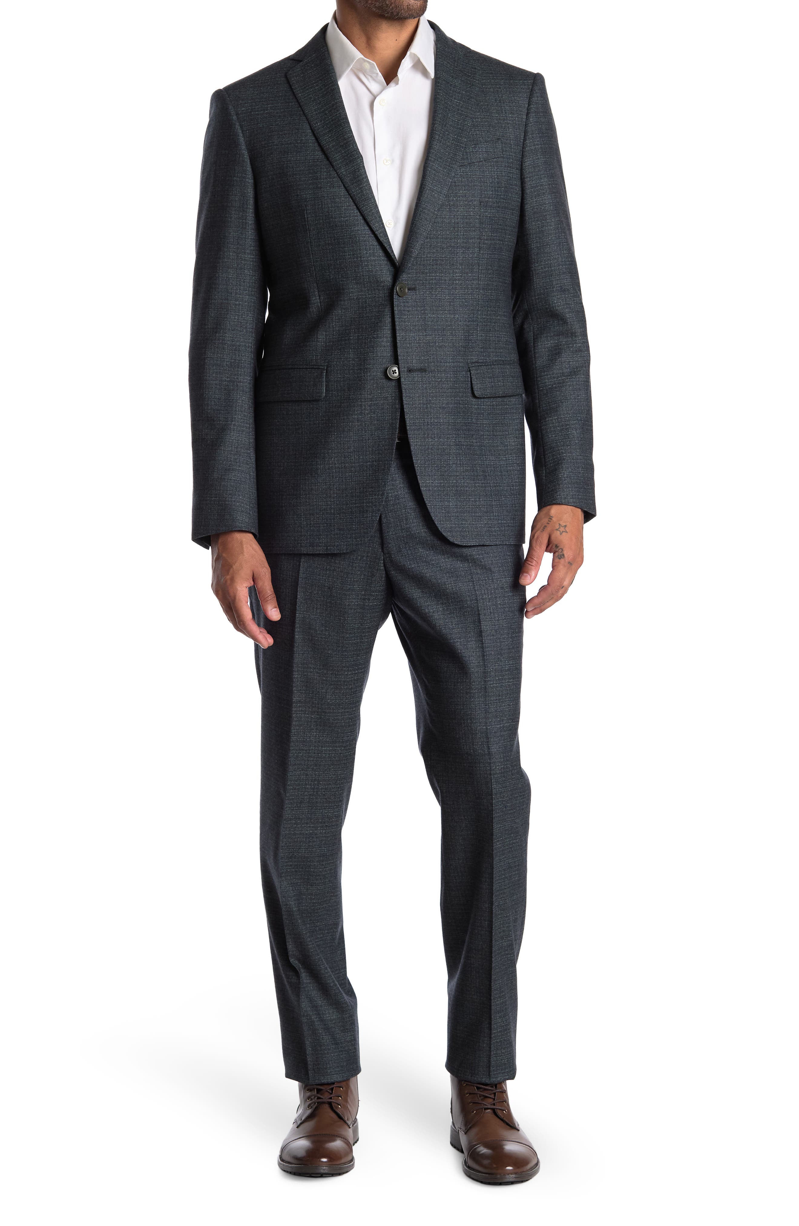 John Varvatos Green Notch Collar Wool 2-Piece Suit (Men) | Nordstromrack