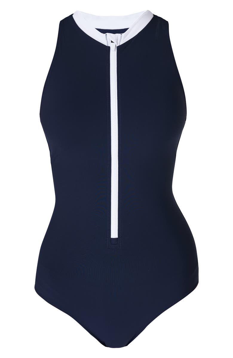 Sweaty Betty Vista High Neck Zip-Up One-Piece Swimsuit | Nordstromrack