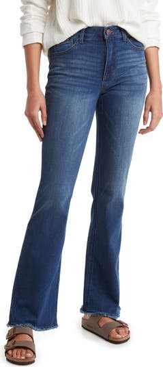 Democracy AB Tech High Rise Fray Hem Flare Leg Jeans | Nordstromrack