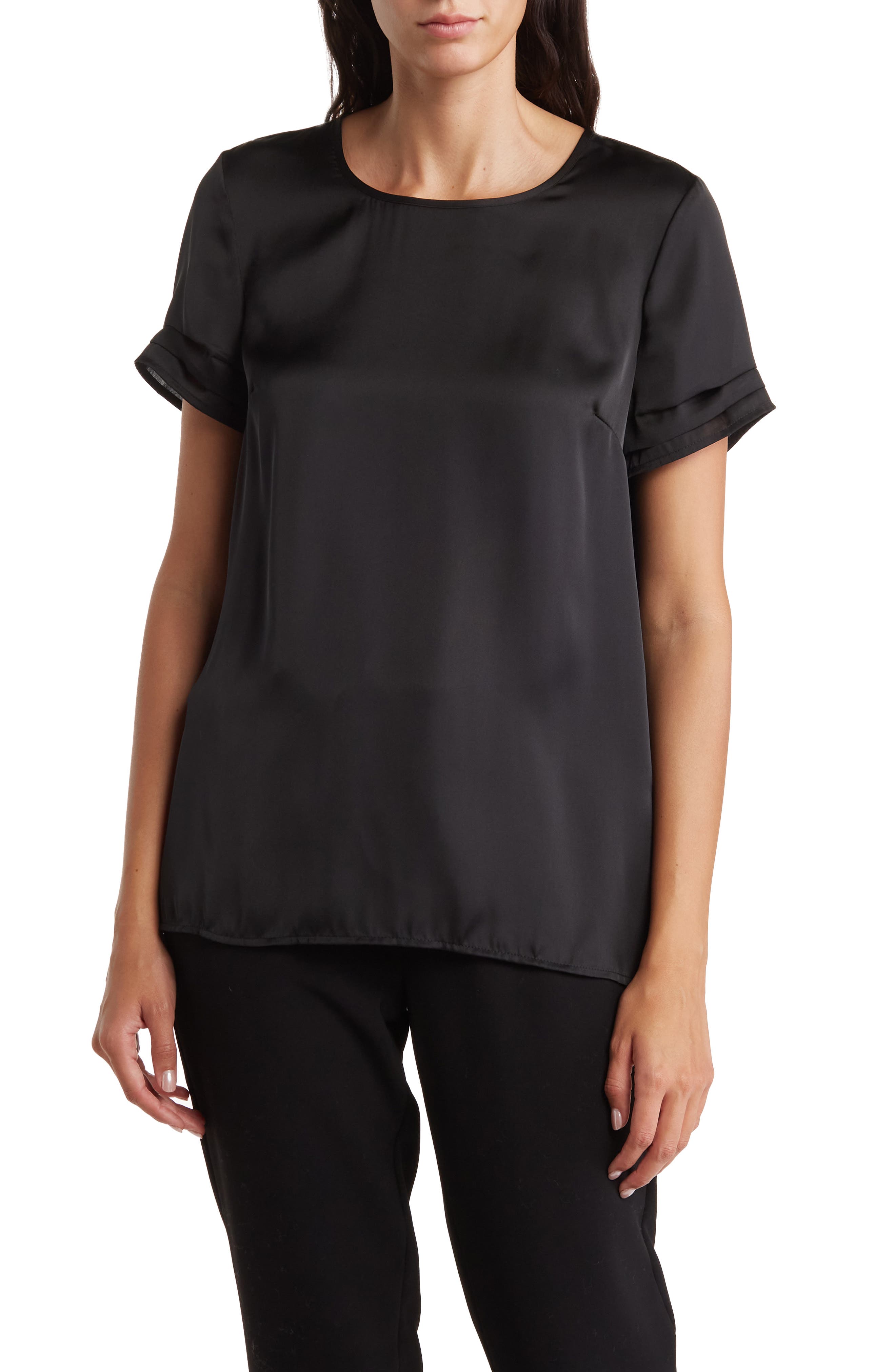DR2 by Daniel Rainn Pinched Sleeve Satin High/Low Top | Nordstromrack