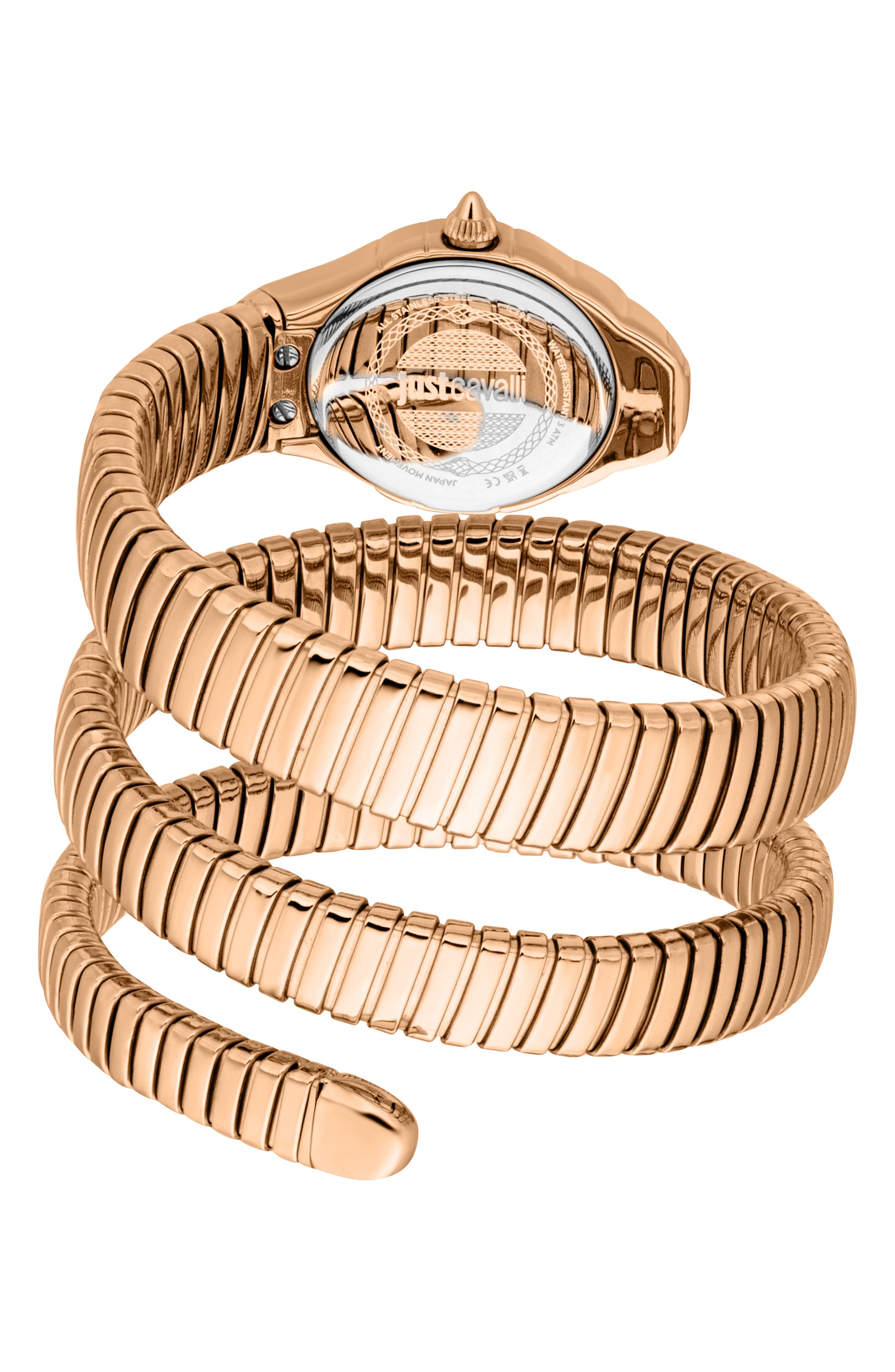Just Cavalli Snake Amanta Wraparound Rose Gold Tone Bracelet Watch, 22 ...