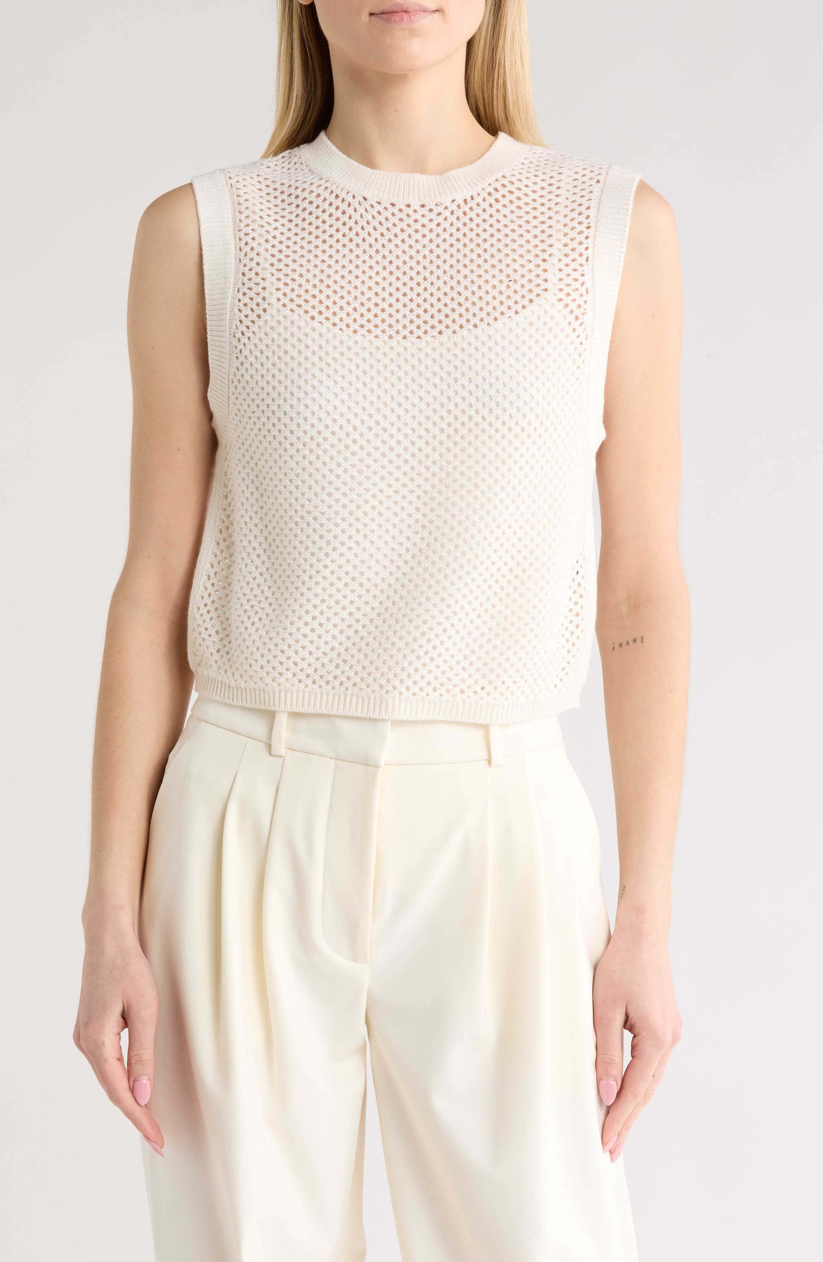 rag & bone Carson Cotton & Cashmere Open Stitch Sweater Vest ...