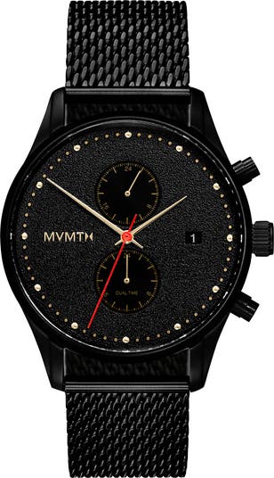 MVMT WATCHES MVMT Voyager Caviar Chronograph Mesh Strap Watch, 42mm ...