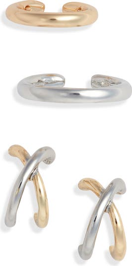 Open Edit Ear Cuff and Hoop Earrings Set | Nordstrom