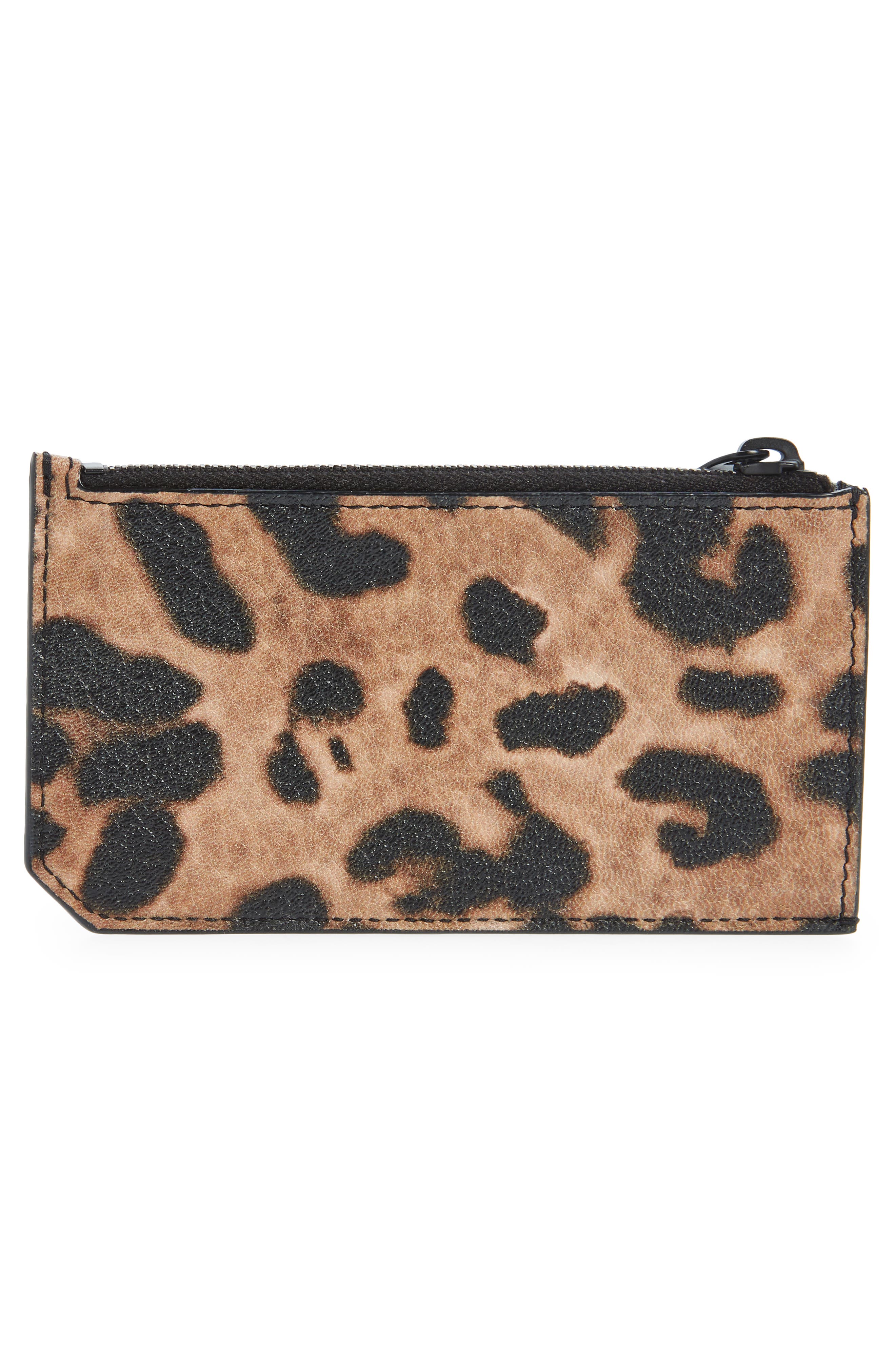 Saint Laurent Leopard Print Leather Zip Wallet | Nordstromrack