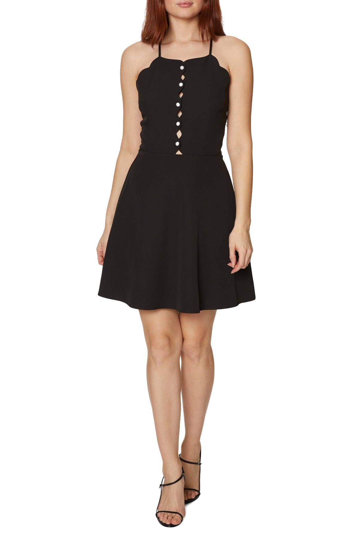 Scalloped Pearl Button Dress (Women) | Nordstromrack