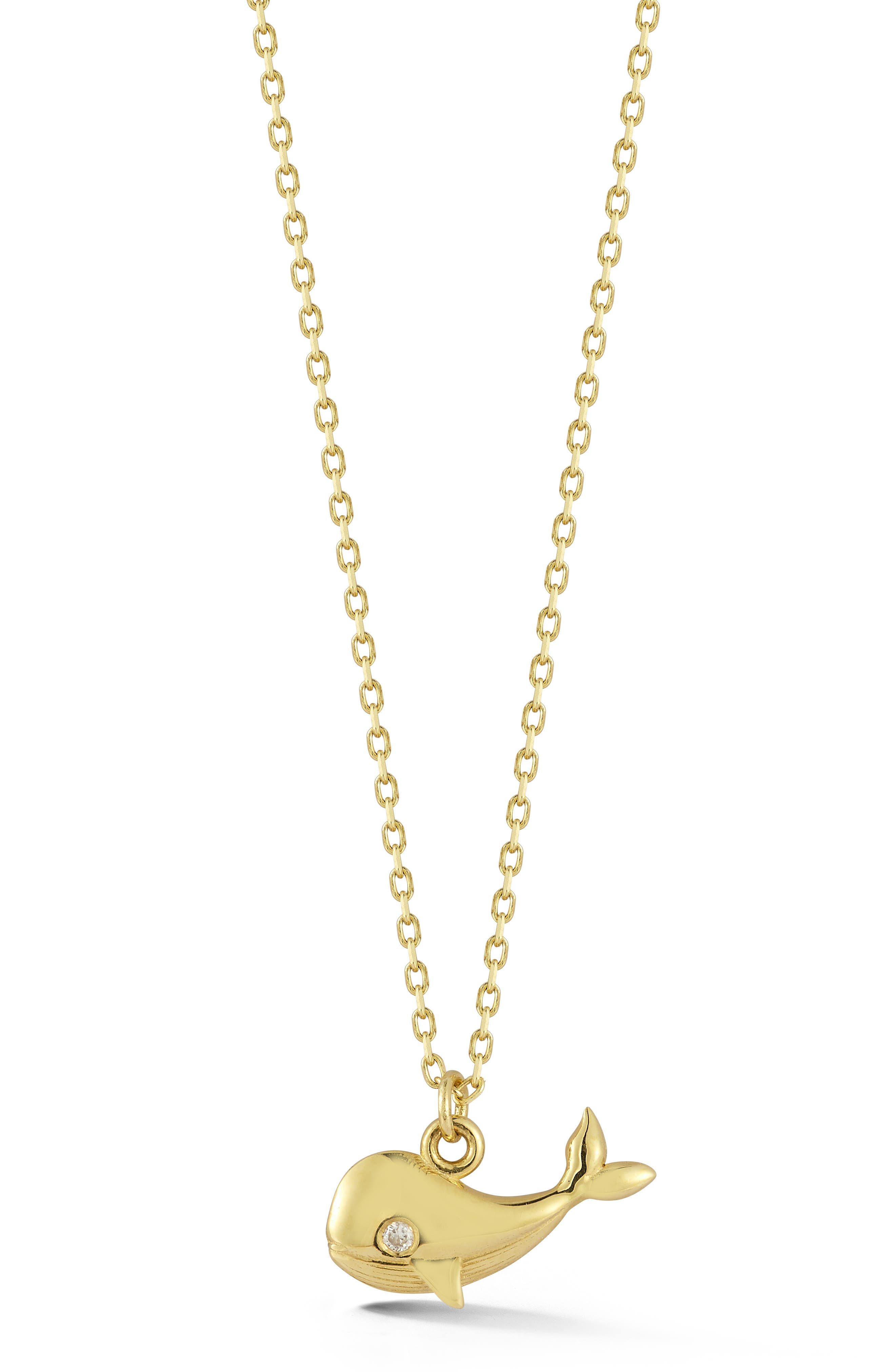 Ember Fine Jewelry 14K Yellow Gold Diamond Whale Pendant Necklace - 0 ...