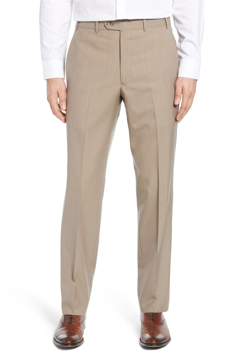 John W. Nordstrom® Flat Front Stripe Wool Dress Pants | Nordstrom