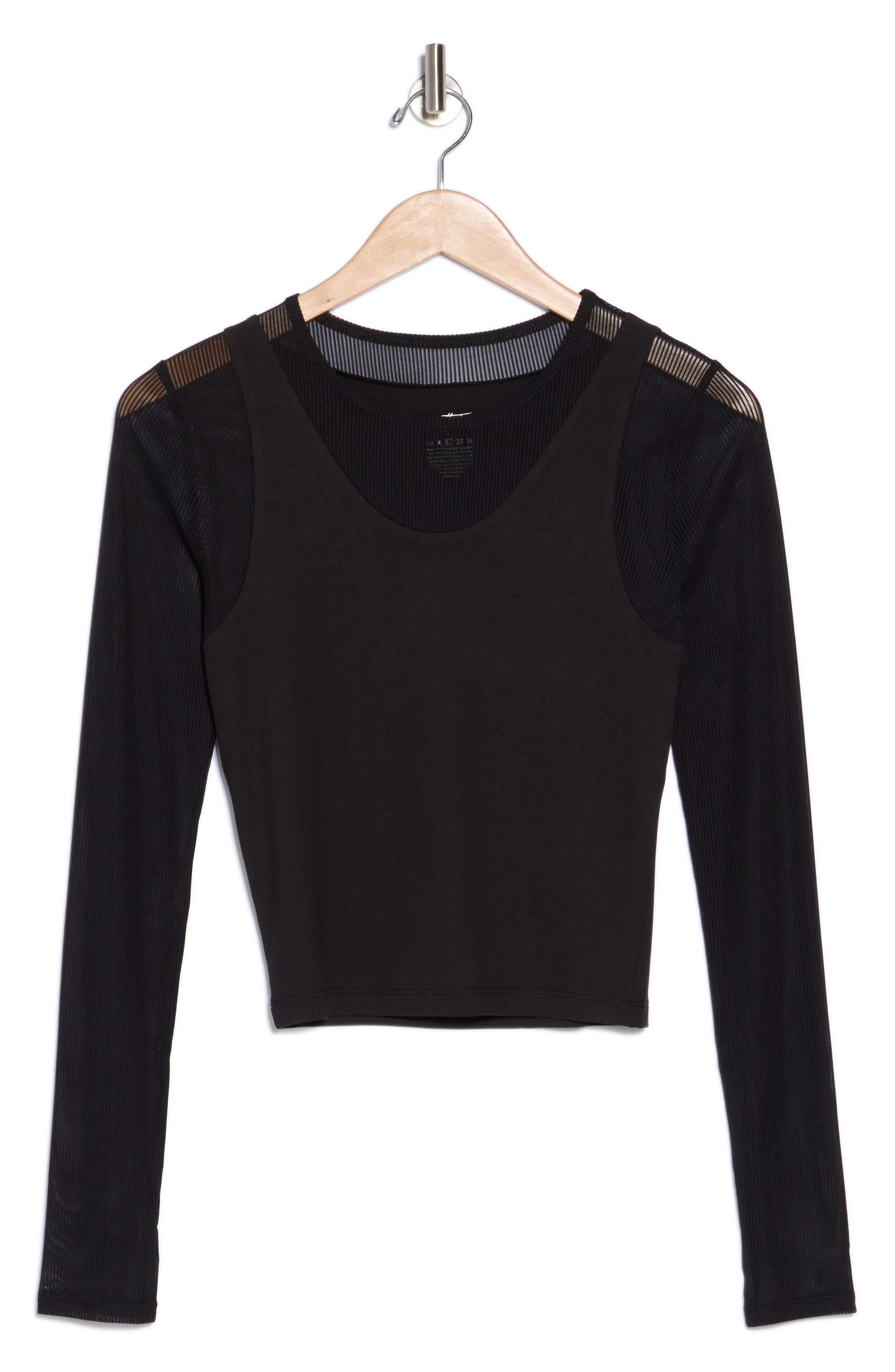 X by Gottex Mesh Long Sleeve Top | Nordstromrack
