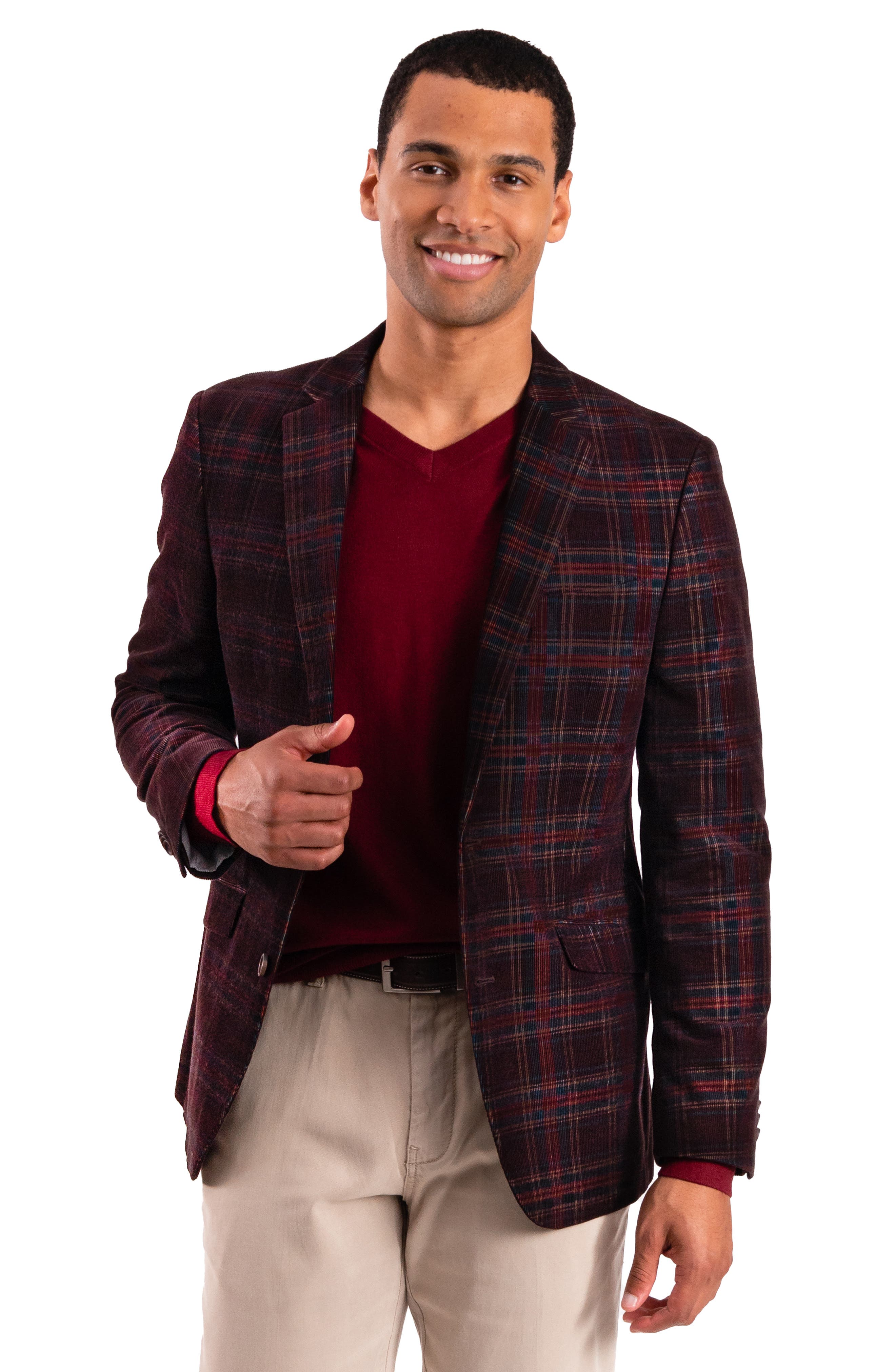 SAVILE ROW CO Brown Plaid Corduroy Sport Coat | Nordstromrack