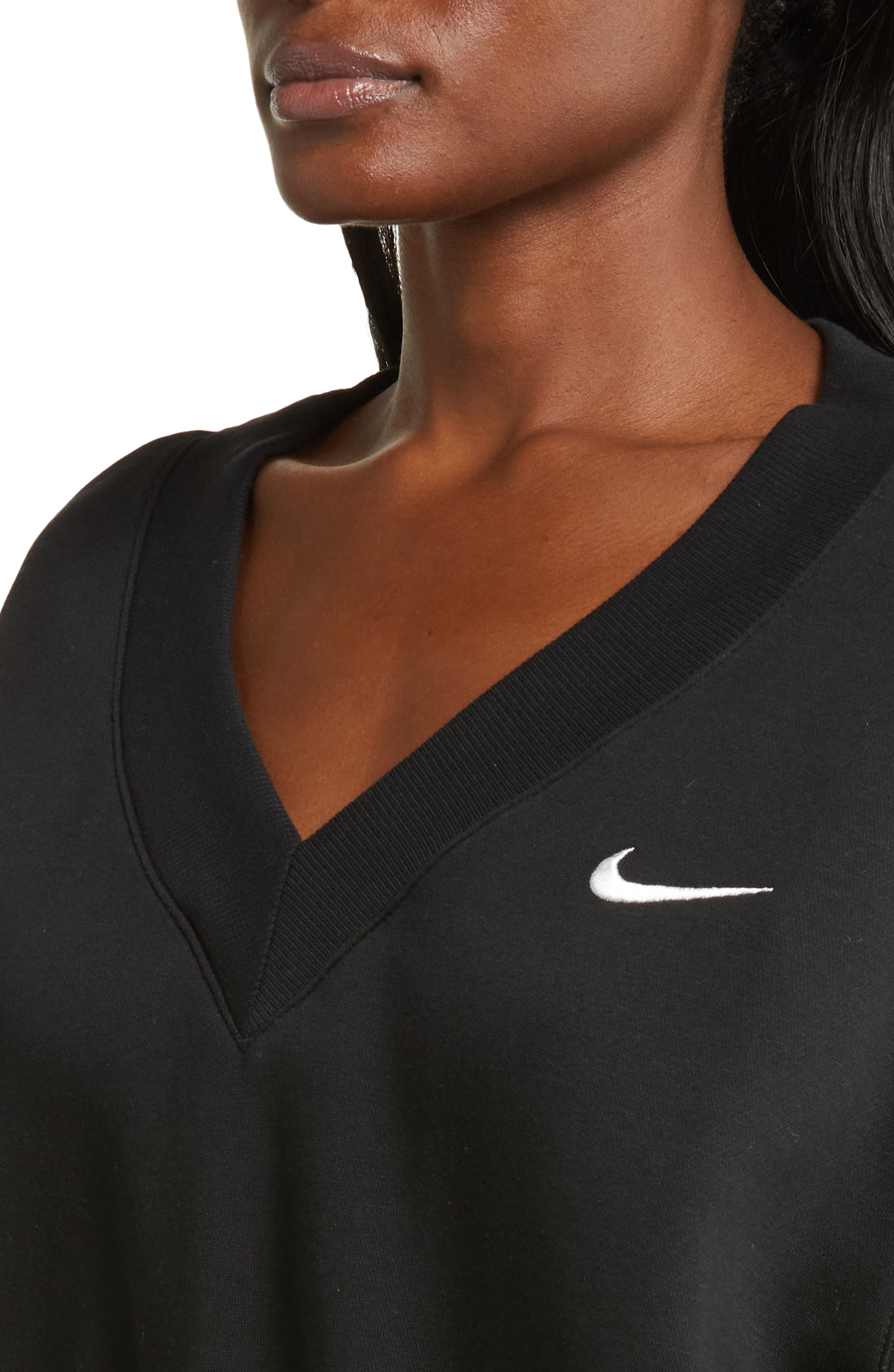 Nike Sportswear Phoenix Fleece V-Neck Crop Sweatshirt | Nordstrom