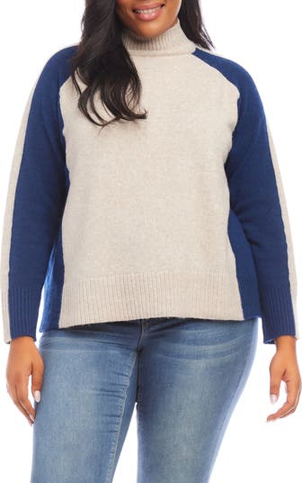 Karen Kane Colorblock Mock Neck Sweater | Nordstrom