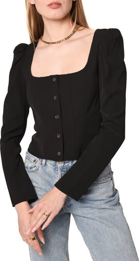 WAYF Unforgettable Long Sleeve Puff Shoulder Top | Nordstromrack