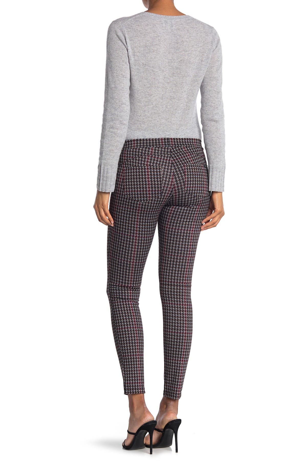 Sanctuary Houndstooth Slim Crop Ponte Knit Pants | Nordstromrack
