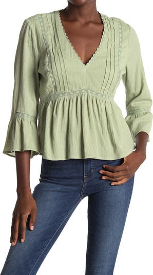 All in Favor V-Neck Bell Sleeve Peplum Top | Nordstromrack