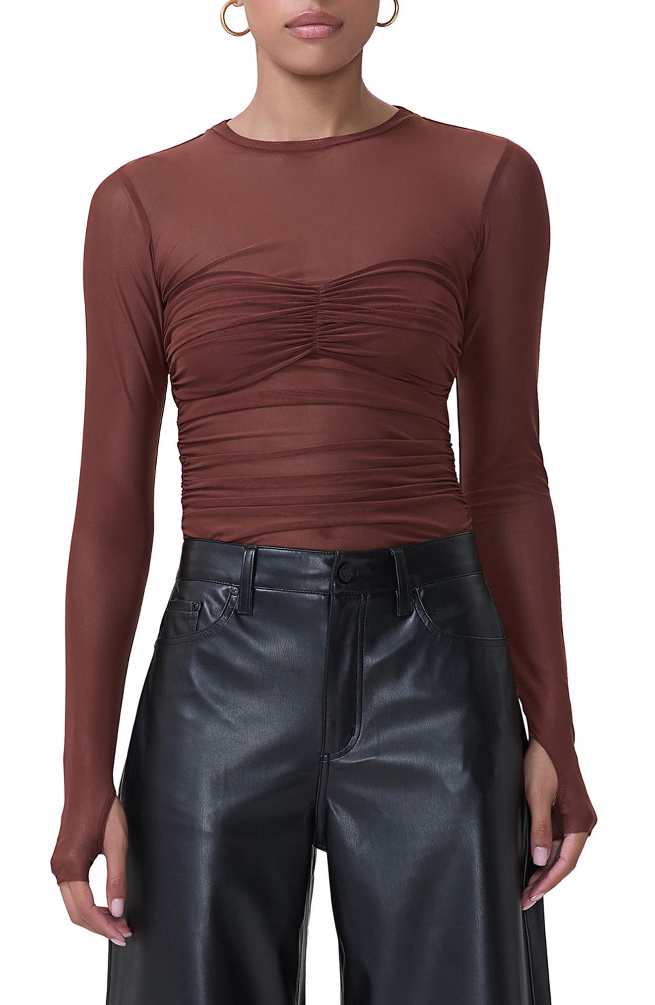 AFRM Sandrine Long Sleeve Mesh Top | Nordstromrack
