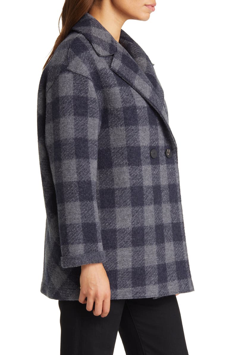 Harris Wharf London Plaid Virgin Wool Coat | Nordstromrack