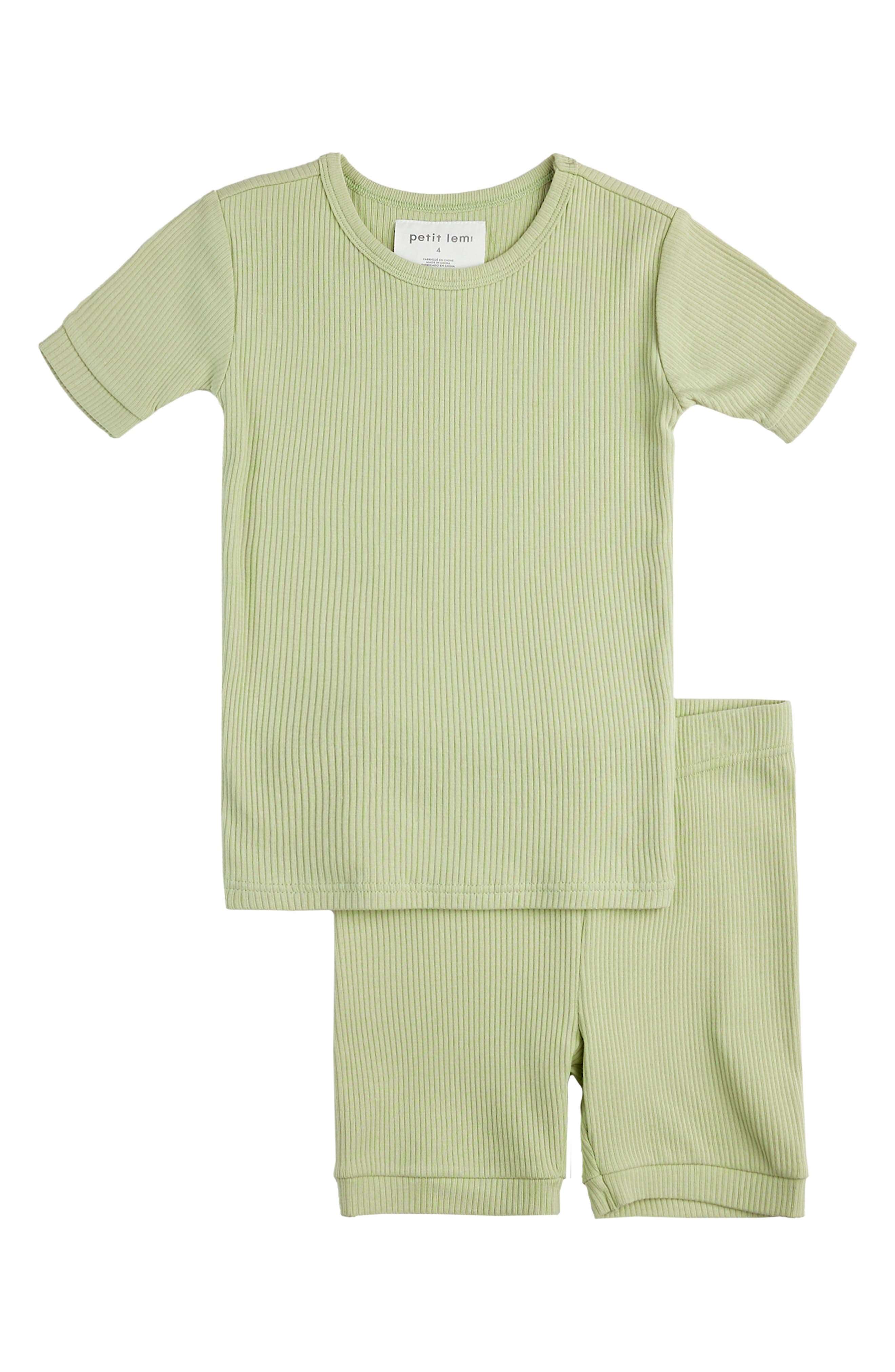 Petit Lem Kids' Rib Organic Cotton & Modal Two-Piece Fitted Short ...
