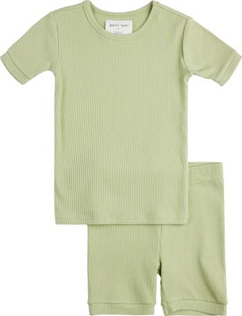 Petit Lem Kids' Rib Organic Cotton & Modal Two-Piece Fitted Short ...