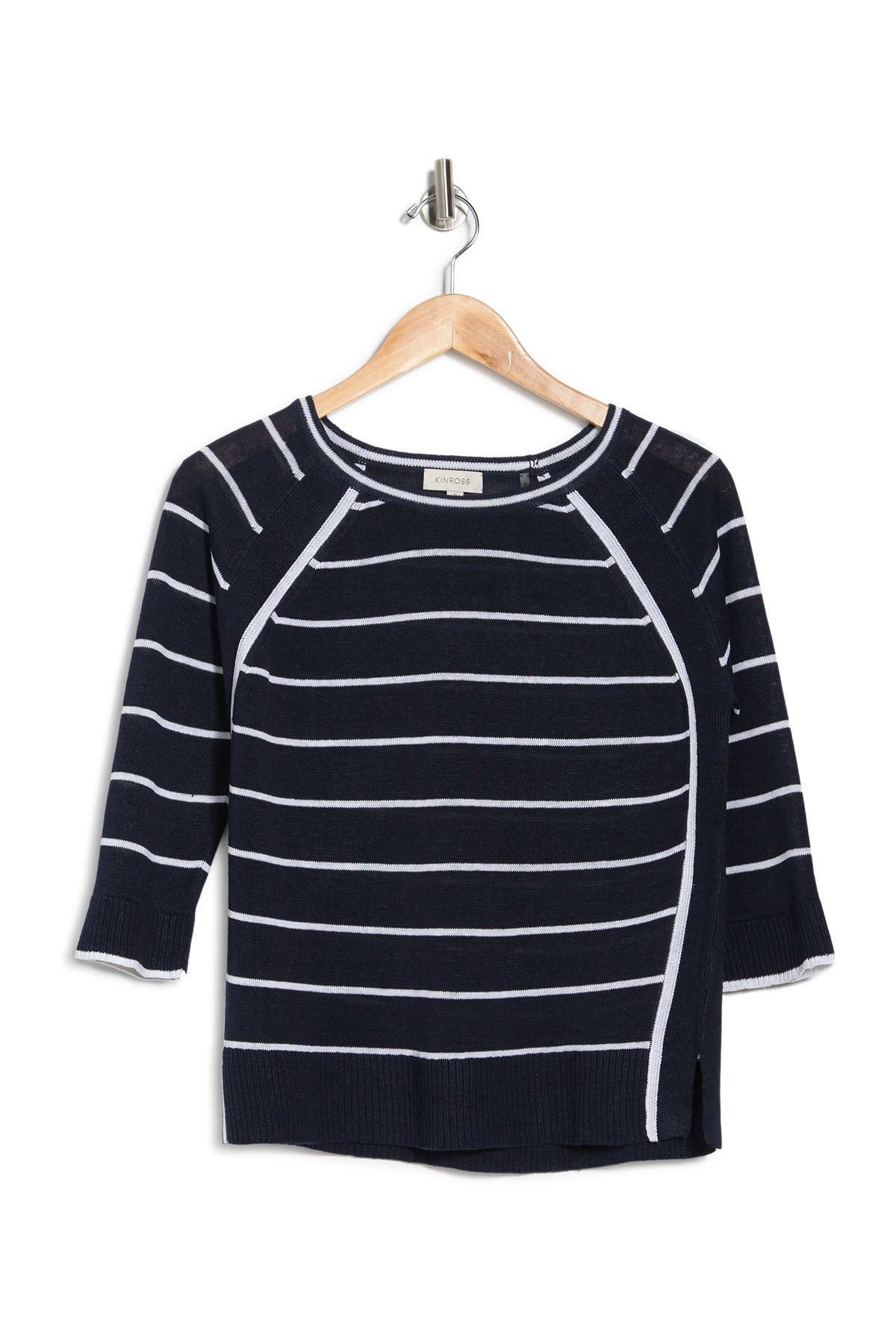 Kinross Linen Knit Raglan Stripe Print Pullover Sweater | Nordstromrack
