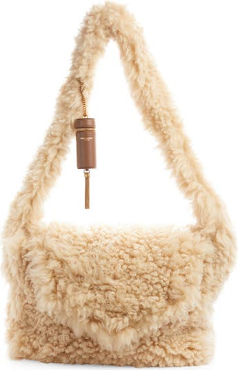 Saint Laurent Genuine Shearling Shoulder Bag | Nordstrom