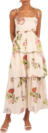 Petal & Pup Adelaide Scallop Cutout Tie Strap Maxi Dress Petal & Pup Adelaide Scallop Cutout Tie Strap Maxi Dress