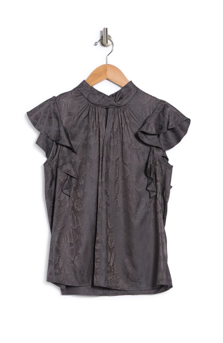 Rebecca Taylor Snake Print Jacquard Sleeveless Silk Blend Blouse ...