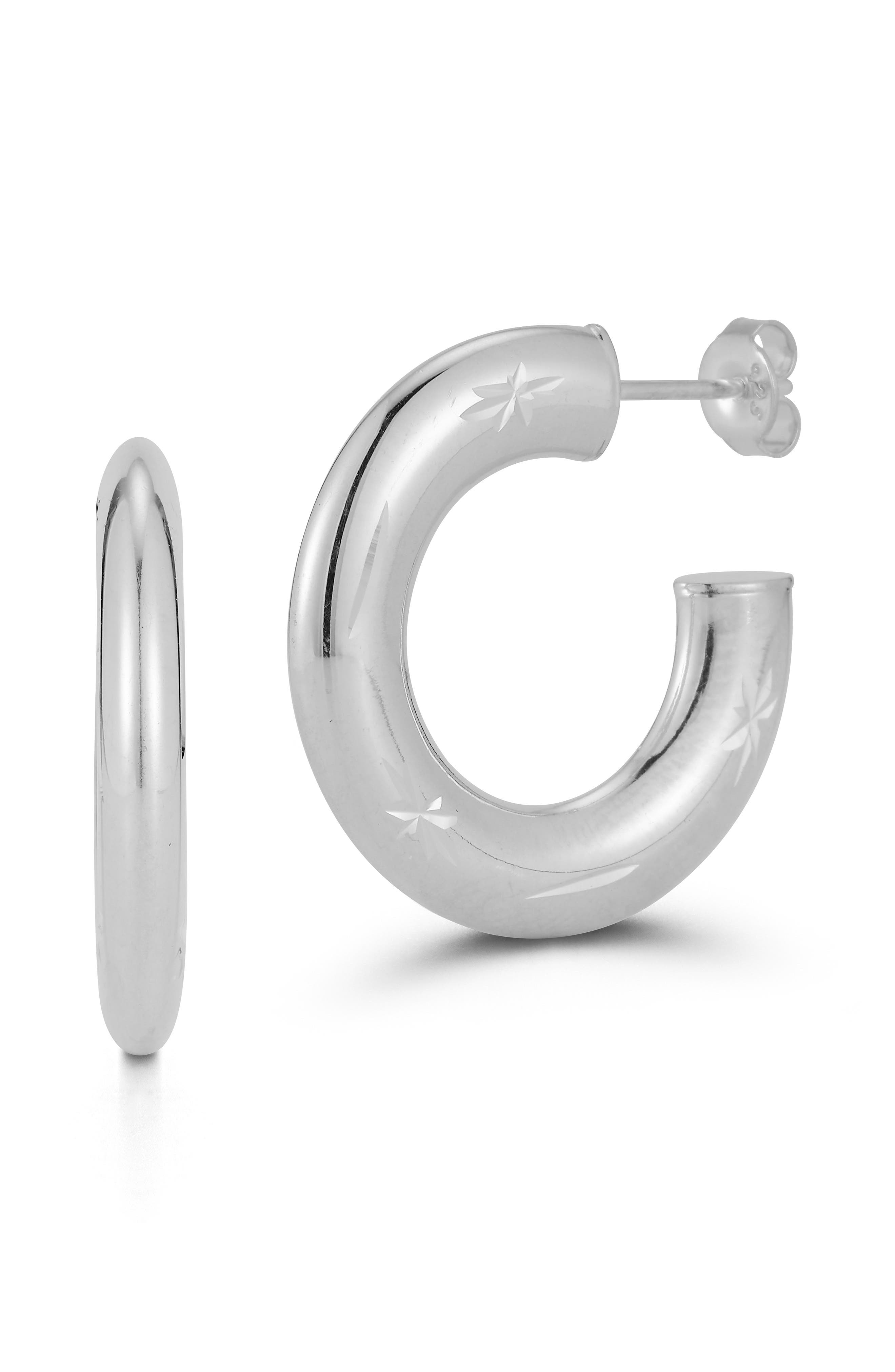 CHLOE AND MADISON Star Flat Hoop Earrings | Nordstromrack