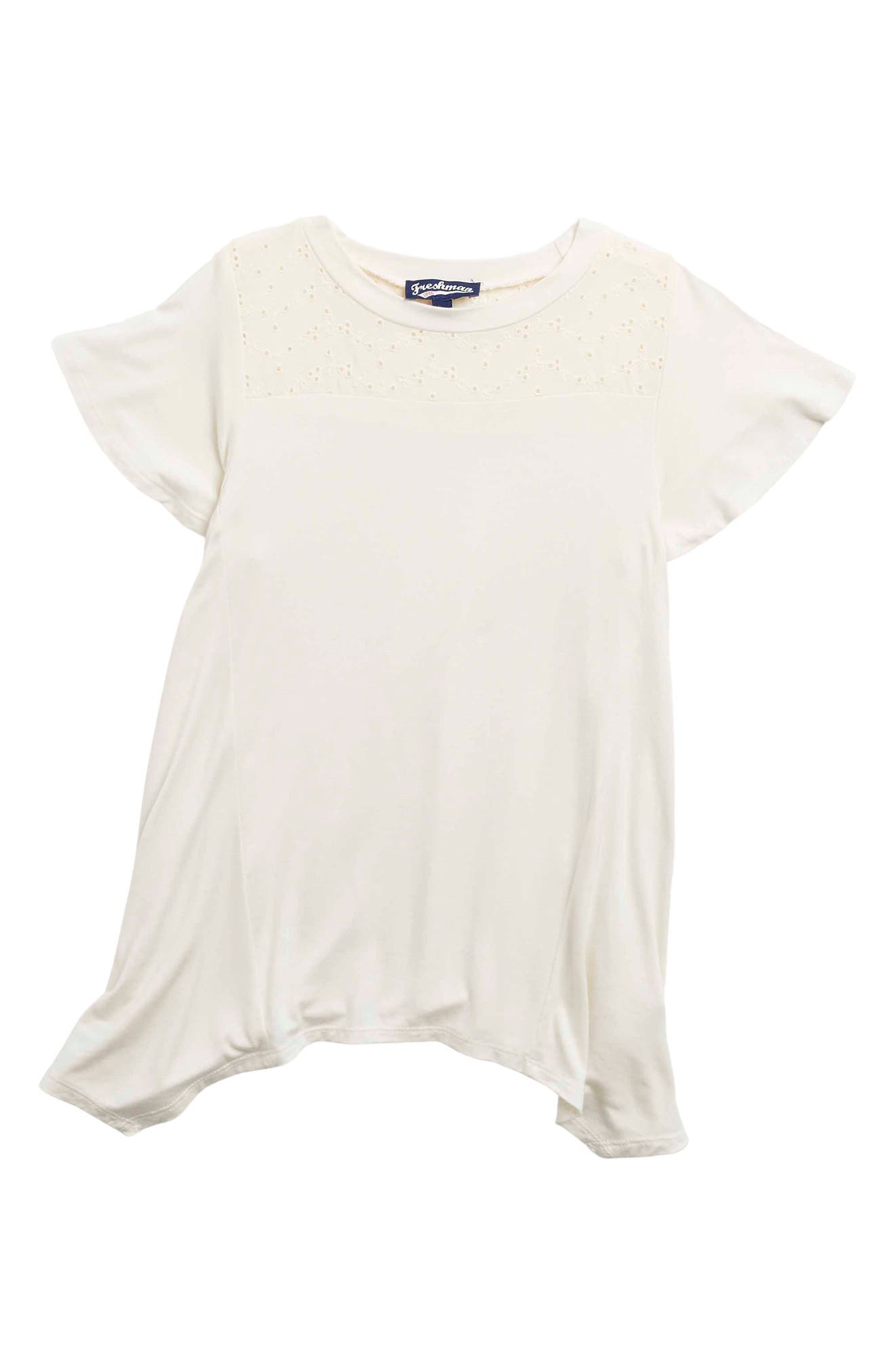 Freshman Crochet Sharkbite Flutter Sleeve Top | Nordstromrack