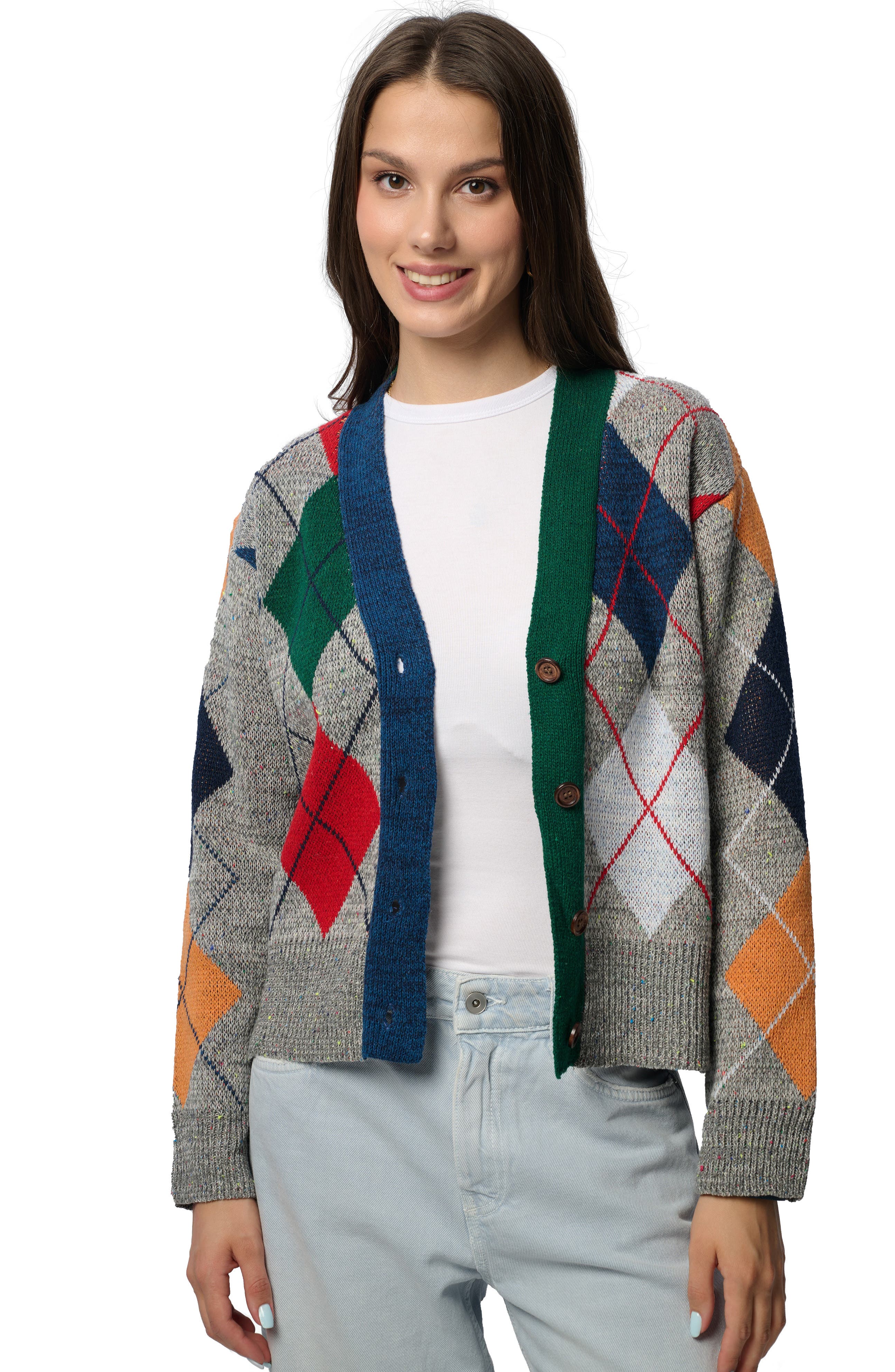 SAACHI Argyle Knit Cardigan | Nordstromrack