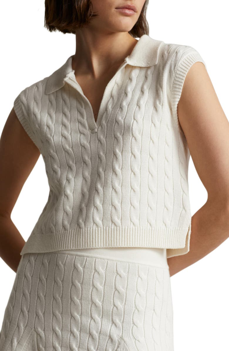Polo Ralph Lauren Cable Cap Sleeve Wool Blend Sweater | Nordstromrack
