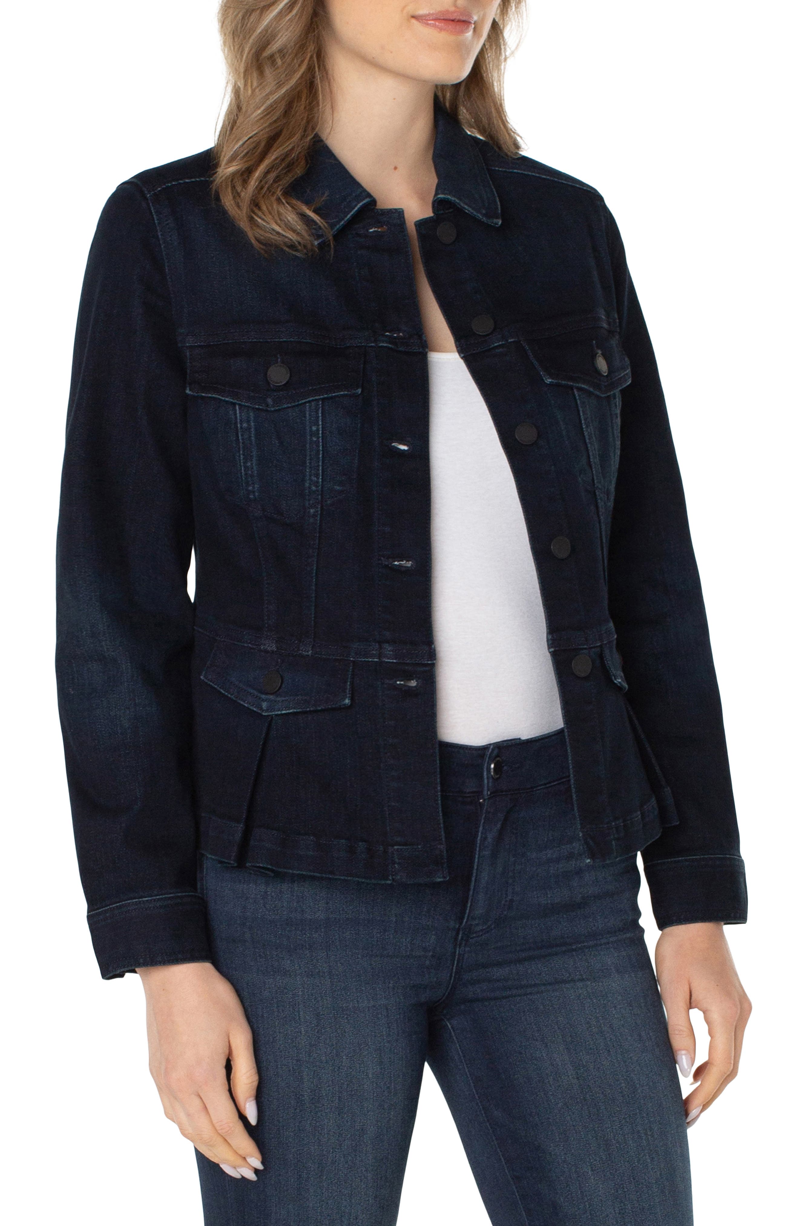 Liverpool Los Angeles Peplum Denim Jacket | Nordstrom