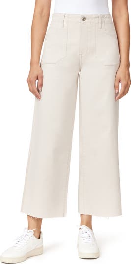 Kensie High Waist Raw Hem Crop Wide Leg Jeans | Nordstromrack