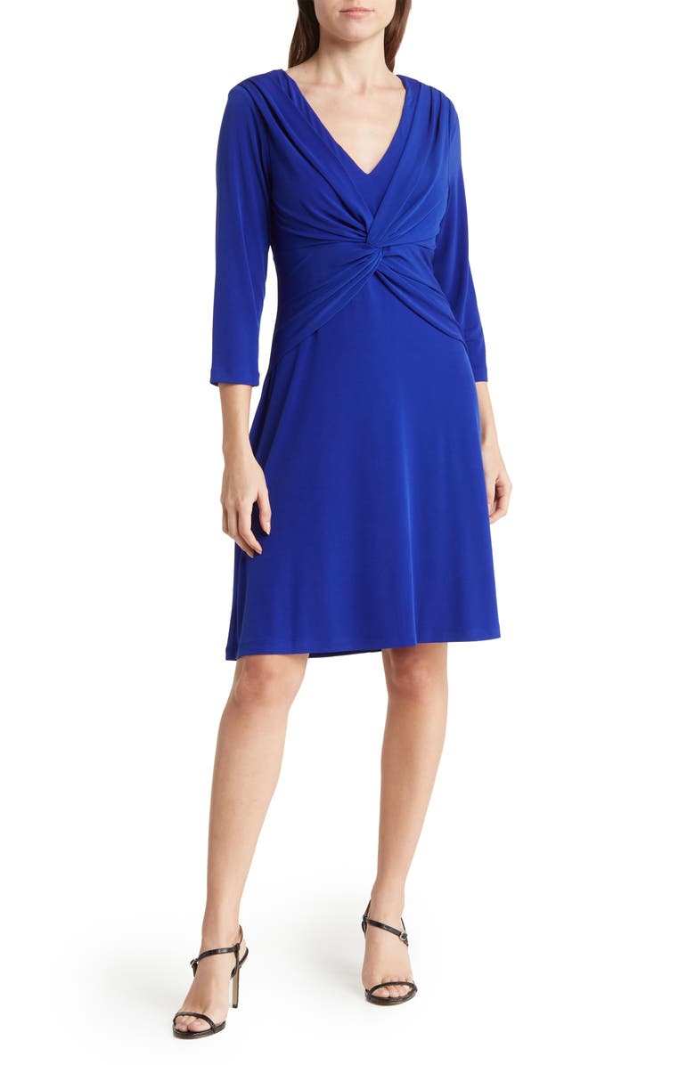 Connected Apparel Long Sleeve Twist Front Dress | Nordstromrack