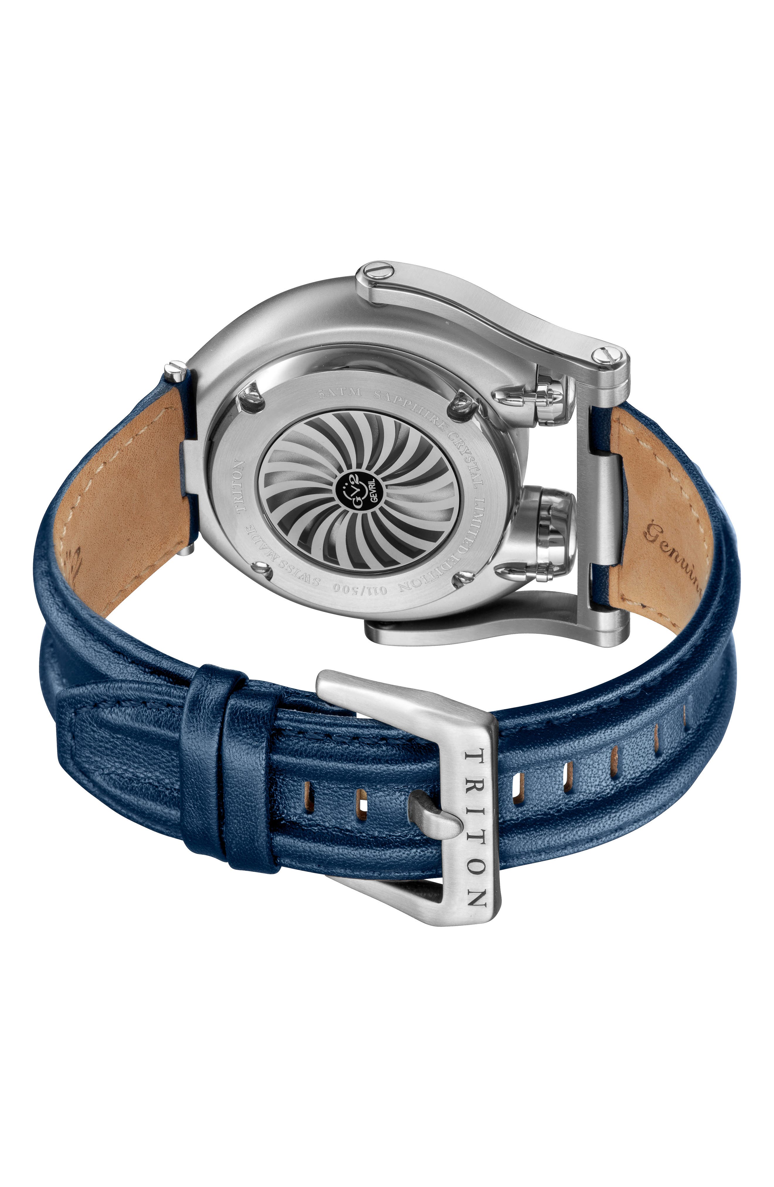GV2 Triton Leather Strap Automatic Watch, 48mm | Nordstromrack