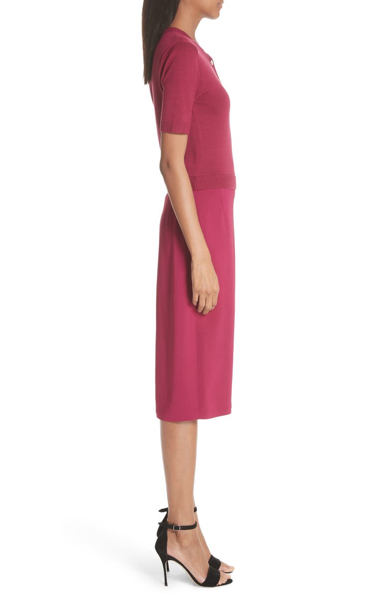 Altuzarra Asymmetrical Button Mixed Media Sheath Dress | Nordstrom