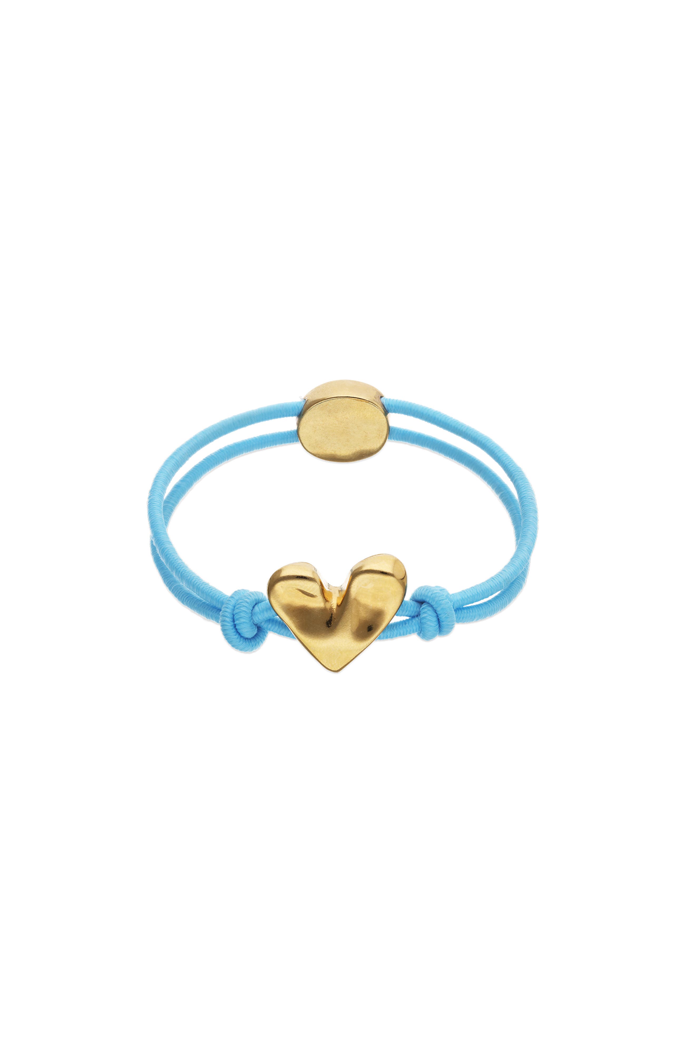 Blue Elastic Thread Bracelet With 18K Gold-Plated Heart (Women) | Nordstrom