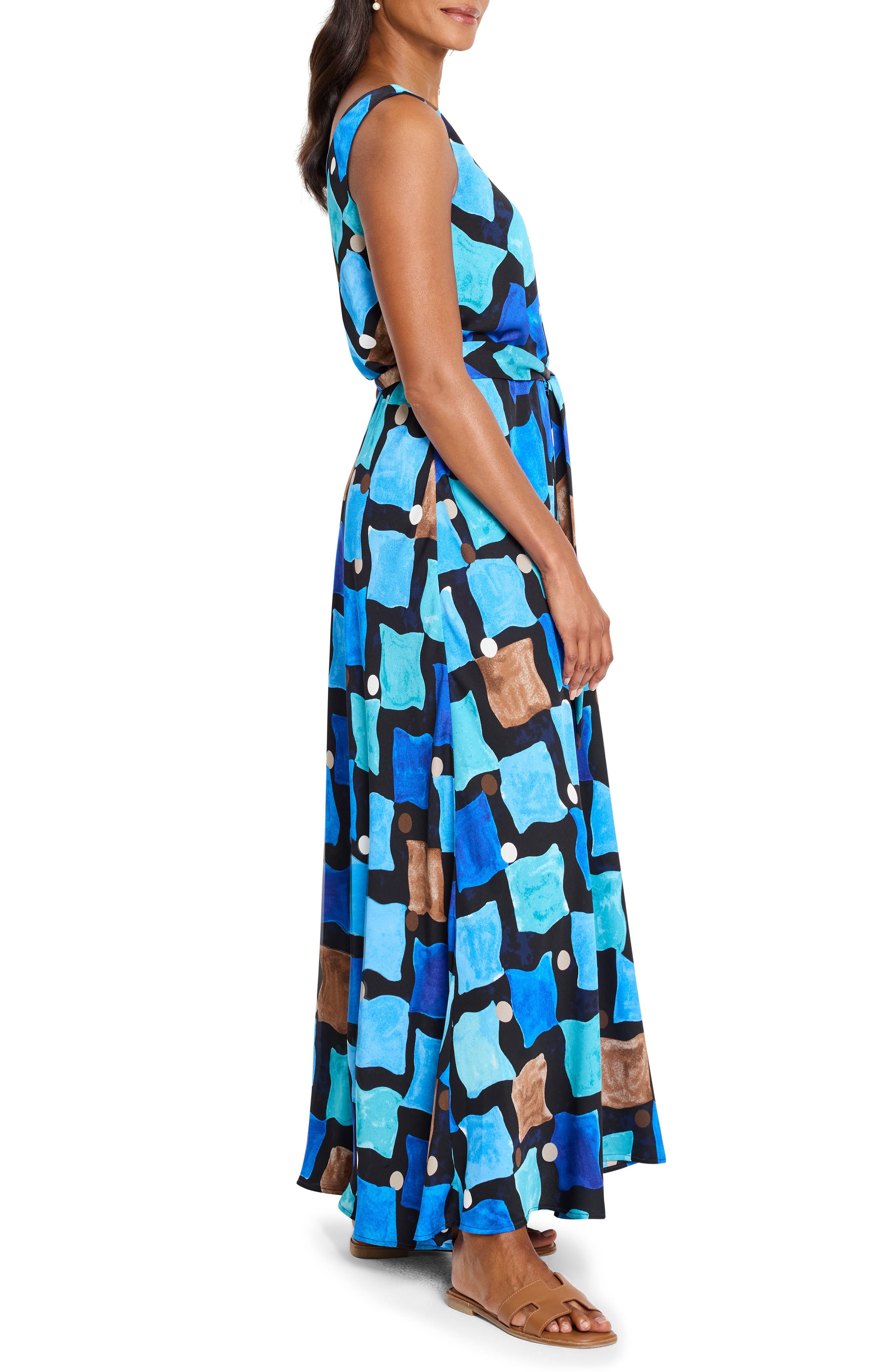 NIC+ZOE Bianca Sea Glass Sleeveless Maxi Dress | Nordstromrack