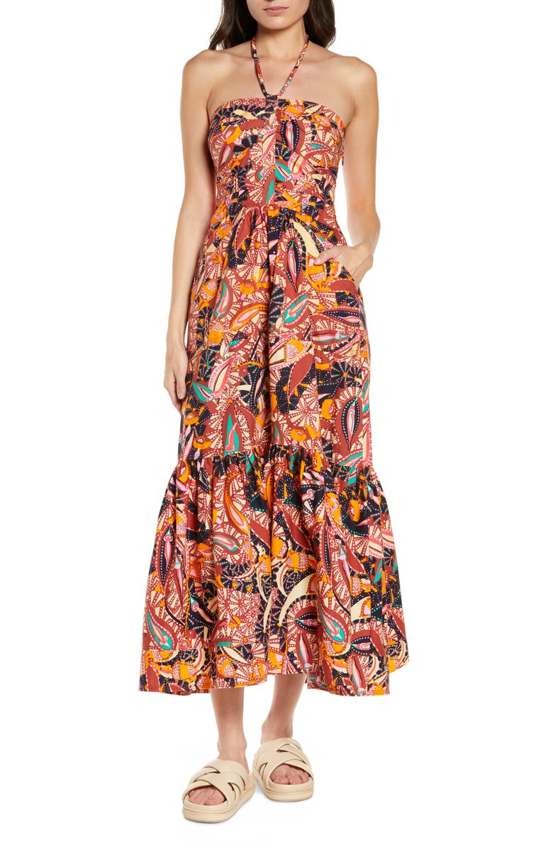 A.L.C. Adelle Cotton Halter Midi Dress | Nordstrom