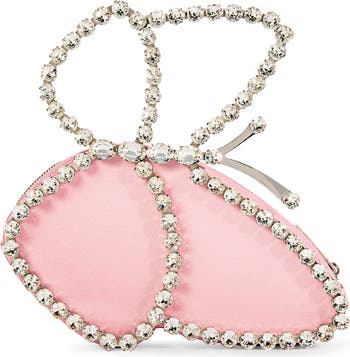 L’alingi Eternity Butterfly Crystal Handle Satin Clutch | Nordstrom